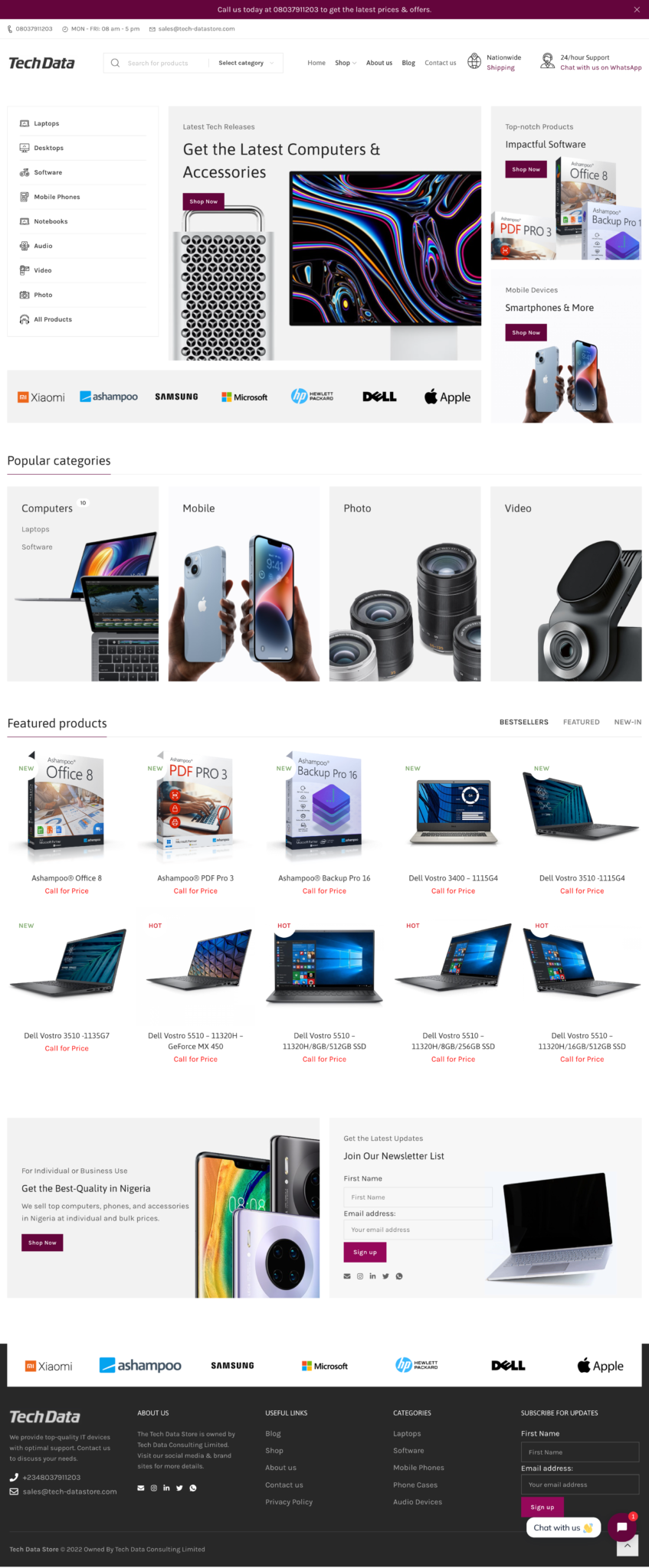 Our Portfolio - Tech Data Store | IT E-commerce Web Design | TBA